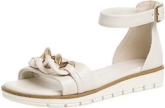 Marco Tozzi Femme Damen 2-2-28610-20 Sandale, Crème (Cream/Gold), 40 EU