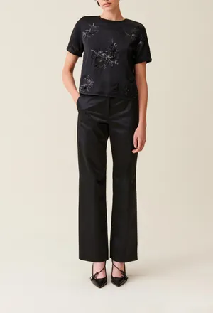 Claudie Pierlot Top noir sequins brod&eacute;s