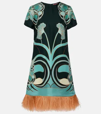 La DoubleJ Robe Swing en soie &agrave; fleurs