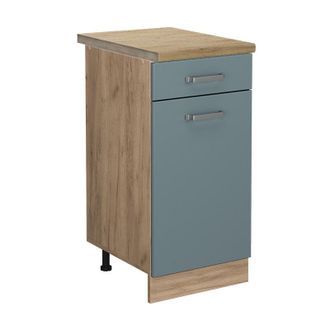 Vicco Meuble cuisine R-Line, Bleu-gris, 40 cm, pt Ch&ecirc;ne
