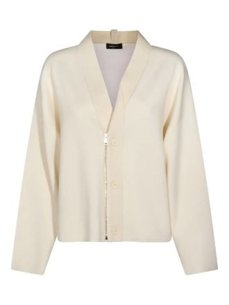 Fabiana Filippi zip-button long-sleeve cardigan - Nude