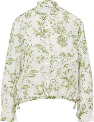 s.Oliver Langarmbluse Bluse Leichte Hemdbluse aus Baumwollvoile mit Schleifendetail