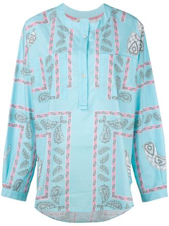 Natasha Zinko top-chemise imprim&eacute; - Bleu