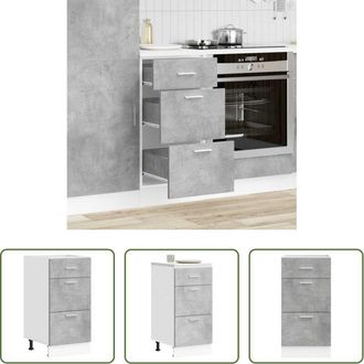 vidaXL Armoire de cuisine - Meuble bas Lyon Gris b&eacute;ton 40 x 46 x 81,5 cm Bois ding&eacute;nierie