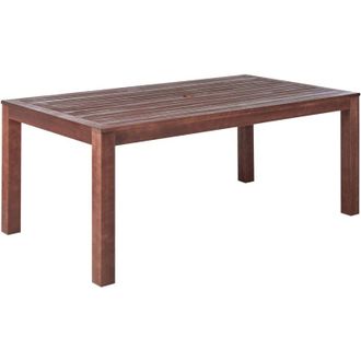Beliani Beliani - Gartentisch Dunkelbraun Eukalyptusholz 180 x 100 cm modern Outdoor Garten Terrasse Au&szlig;en- Innenbereich