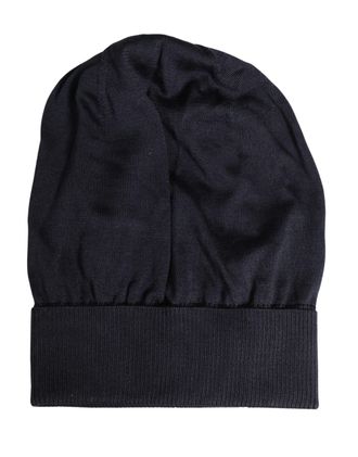Dolce & Gabbana Mens Virgin Wool Knitted Beanie Black