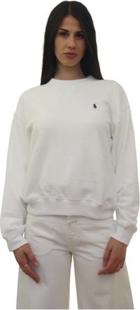 Ralph Lauren Femme, Sweatshirts et sweats &agrave; capuche, Blanc, Taille: 40 FR SweaT-shirt ras du cou