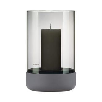 Blomus | Windlicht | Calma | Beton/Smoke Glas Steel Gray | M | 12x12x20cm Indoor |