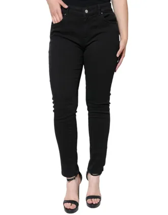 Dolce & Gabbana Womens Black Cotton Stretch Skinny Denim Jeans Elastane Clothing
