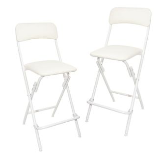 Amazon Basics Klapphocker mit Fu&szlig;ablage, 136,1 kg Traglast, 61 cm hoch, 2 St&uuml;ck, Wei&szlig;