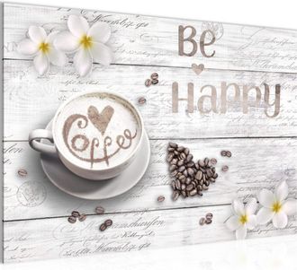 Runa Art Bild Kaffee Küche Modern Wandbilder Esszimmer Küchenbilder 1 Teilig - Made In Germany - Holz Vintage Grau Flur 020615c