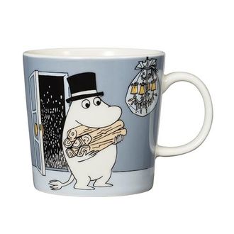 Arabia Moomin 1066911 Moominpapa Mug avec Anse Vitro Porcelaine Gris 11 x 8,3 x 8,1 cm 300 ml