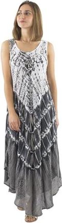 Coline Robe Longue asymétrique Tie and Dye - Couleur : Gris - Taille Unique