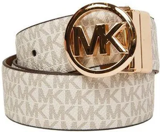 Michael Kors Womens Belt Vanilla-Luggage Polyurethane Accessories - Vanilla/luggage