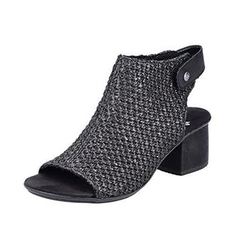 Rieker Sandales pour femme 64670, Noir, 36 EU