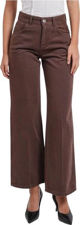 Manila Grace Pantalon large - Femme - Pantalons - Brun - Taille: 42 FR