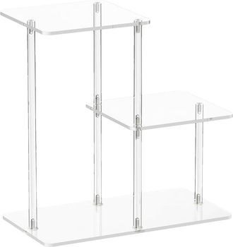 Generic Acryl Decktisch - 3 Tier Ecke Side, Transparente M&ouml;blierung, Moderner Klarer Nachtstand Stand, Kompakte Dekoration Schlafzimmer Schelf Einheit | F&uuml;r W