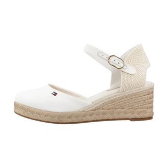 Tommy Hilfiger Femme, Chaussures, Blanc, Taille: 40 EU Mid Wedge Espad Closed Toe