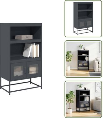 vidaXL Highboard Anthrazit 68x39x123 cm Stahl - Highboard - Highboards - Sideboard - Schrank