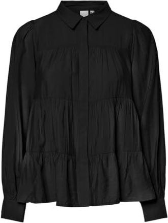 Vero Moda Chemisier Yaspala LS S. Noos pour Femme, Noir, M