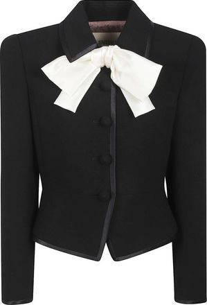 Valentino Garavani Femme, Vestes, Noir, Taille: 38 FR Veste en cr&ecirc;pe avec