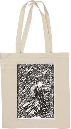Generic Sac fourre-tout homme marchant à travers la tempête de neige en coton naturel blanc