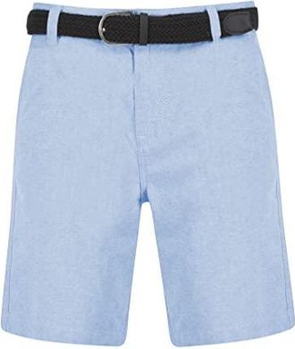 Tokyo Laundry Armando Cotton Chino Shorts with Woven Belt in Blue Oxford - Tokyo Laundry - L
