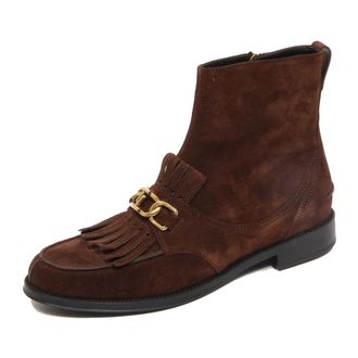 Tod's Wildleder Fransen Kette Stiefelette - - Shoes - Damen - Braun - 36 EU
