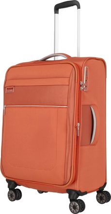 Travelite Reisekoffer mittelgro&szlig; mit Dehnfalte, nachhaltig, 4 Rollen, MIIGO, Weichgep&auml;ck Trolley aus recyceltem Material, TSA Schloss, 67 cm, 61-66 Liter