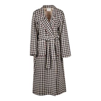 Alessia Santi Femme, Manteaux, Multicolore, Taille: 34 FR Long Pied-de-Poule Coat