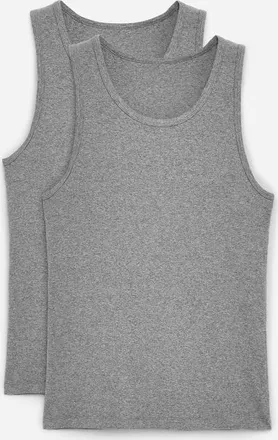 Arket Geripptes Tanktop 2er-Pack -Grau