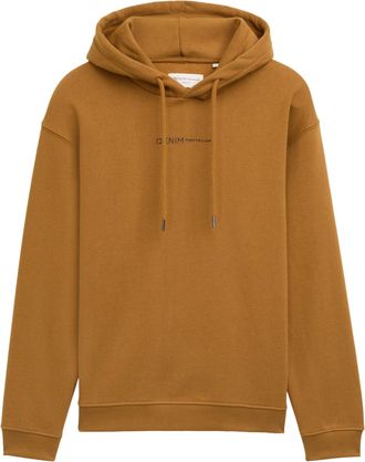 Tom Tailor Herren 1033580 Hoodie Sweatshirt mit Logo-Print, 25985-Deep Cognac, M