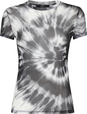 Philipp Plein Femme, Tops, Noir, Taille: 38 FR T-shirt en tulle stretch Tie-dye Monochrome