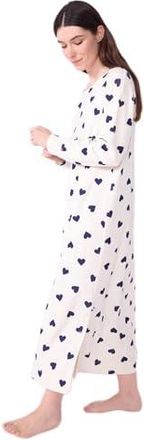Petit Bateau Chemise de Nuit Femme en Coton imprim&eacute; coeur