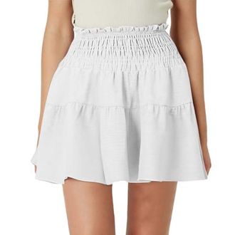 Generic Jupe Paillette Noire Paillette Plissee Leopard Elastique sous Plissées Tie Mousseline Jupette Amincissante Colorée Boho Ethnique Franges Godets Sarong