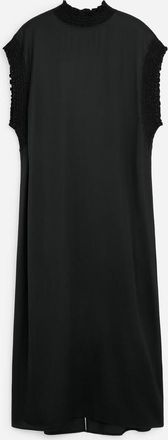 Arket Midikleid Mit Smokdetails -Schwarz
