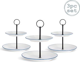 Nicola Spring Weißer Bauernhauskuchenständer - 21cm - Pack Von 3