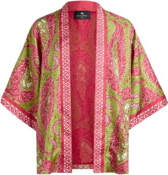 Etro paisley foliage silk twill jacket - Rosa