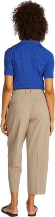 Tommy Hilfiger Damen Stoffhose Stretch Tapered Kn&ouml;chelfrei, Beige (Beige), 42