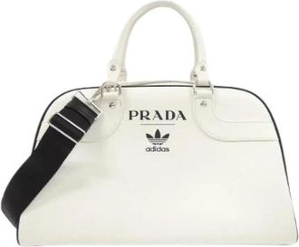 Prada unisex, Pre-owned, Blanc, Taille: ONE Size Sac &agrave; main en cuir Pre-owned