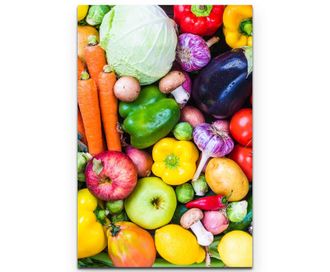 Paul Sinus Art Leinwandbilder | Bilder Leinwand 90x60cm Stillleben gesunde Ern&auml;hrung