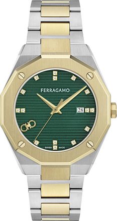 Ferragamo Uhren - Quarz-Analoguhr Versilia 3H - Gr. unisize - in Gr&uuml;n - f&uuml;r Damen