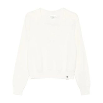 Victoria Beckham Femme, Pulls, Blanc, Taille: 40 FR Pull en maille col en V