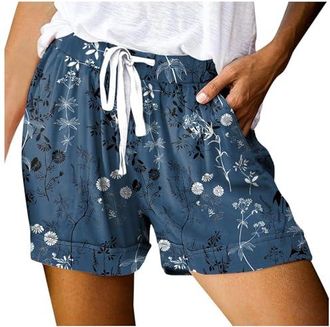 Generic Short Dété pour Femme avec Cordon de Serrage et Poches Taille élastique Short Léger Décontracté Fluide Short Travail Femme Confortable Ample Mode 2024