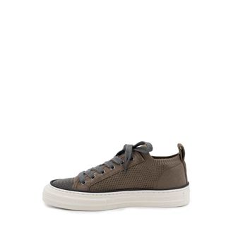 Brunello Cucinelli Femme, Chaussures, Brun, Taille: 37 1/2 EU Baskets en maille de coton et daim