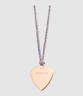 Ginette NY Collier Mini Coeur Soie Or Rose