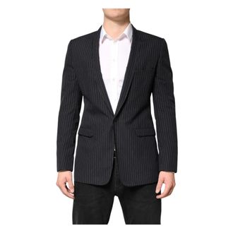 Dolce & Gabbana Stripes 1 Button Sakko - - Jackets - Herren - Schwarzk - M