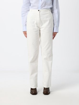 The Row Pantalon droit en coton &agrave; taille haute avec poches