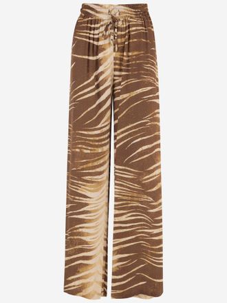 Just Cavalli Pantalon en viscose &agrave; imprim&eacute; coups de pinceau