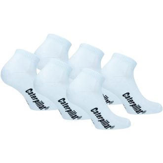 CAT Caterpillar Sport Sneakers 6 Paar Knöchelhohe Sportsocken, Komfortabler Rand, Baumwollqualität, Frotteesohle (Weiß, 35-38)
